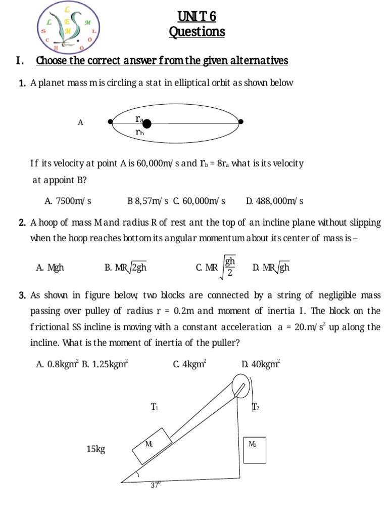 Physics Questions on Motion and Inertia | PDF