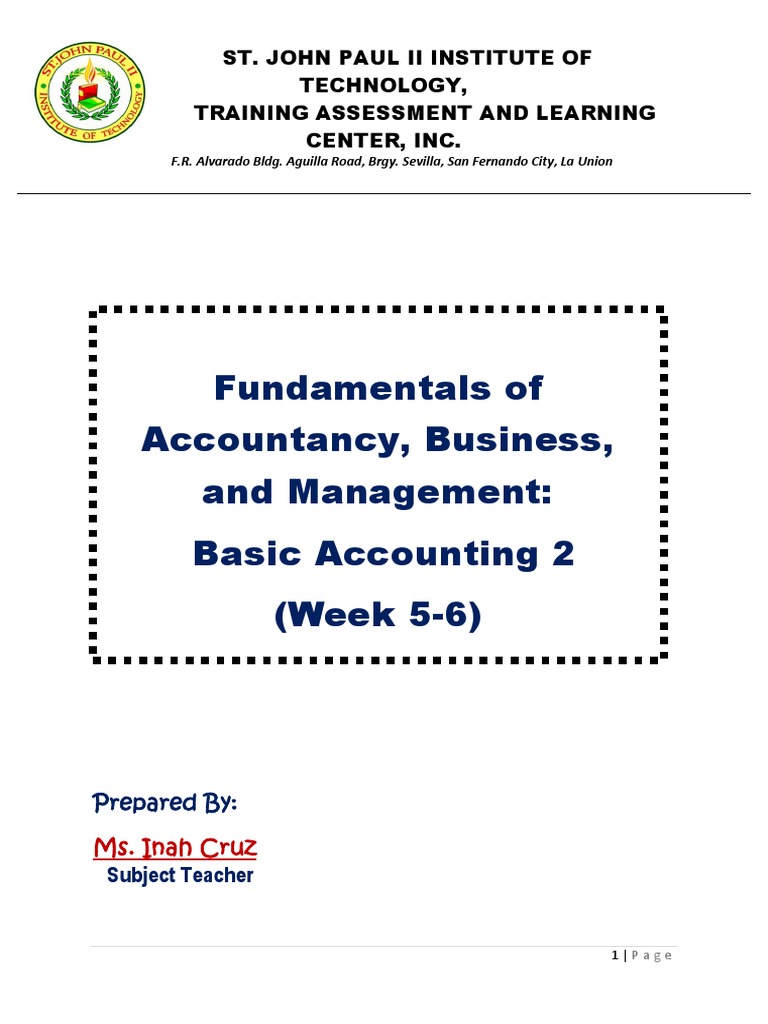Week 5 6 Basic Accounting 2 | PDF