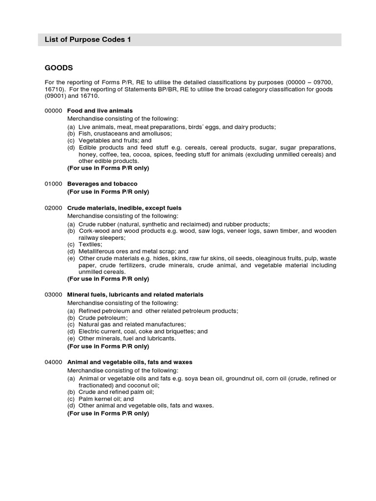 List of Purpose Codes 1: (For Use in Forms P/R Only) | PDF | Insurance ...