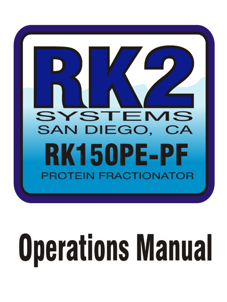 RK2 150PE Manual | PDF | Flow Measurement | Electric Motor