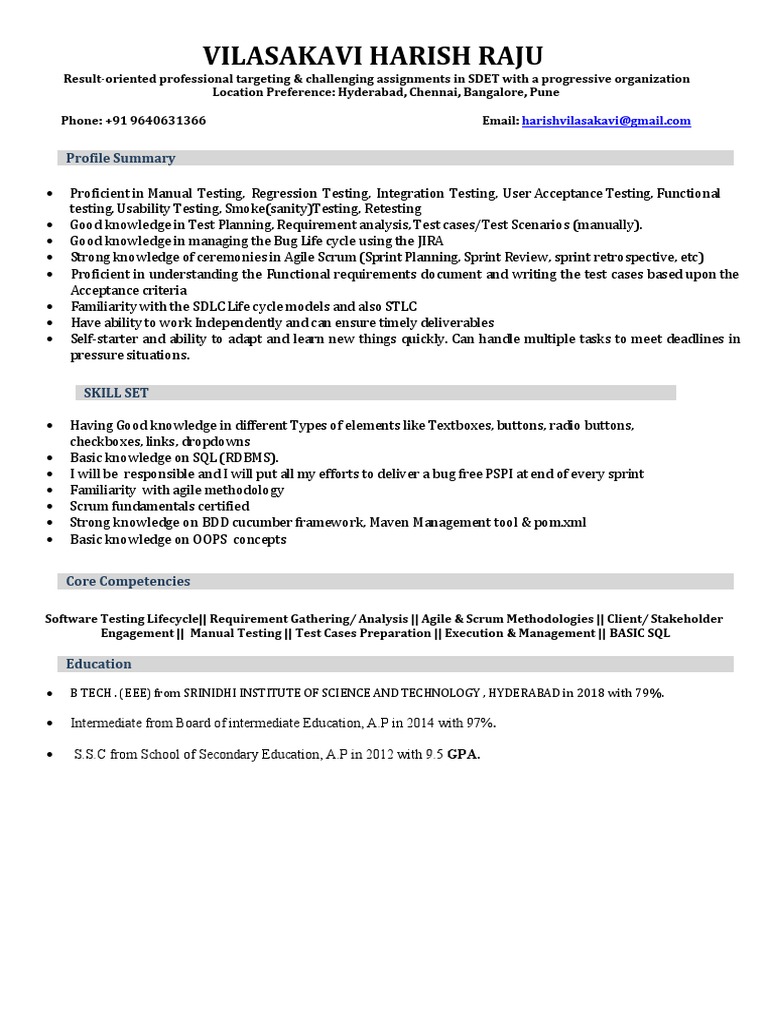 Harish New - Resume | PDF | Agile Software Development | Scrum ...