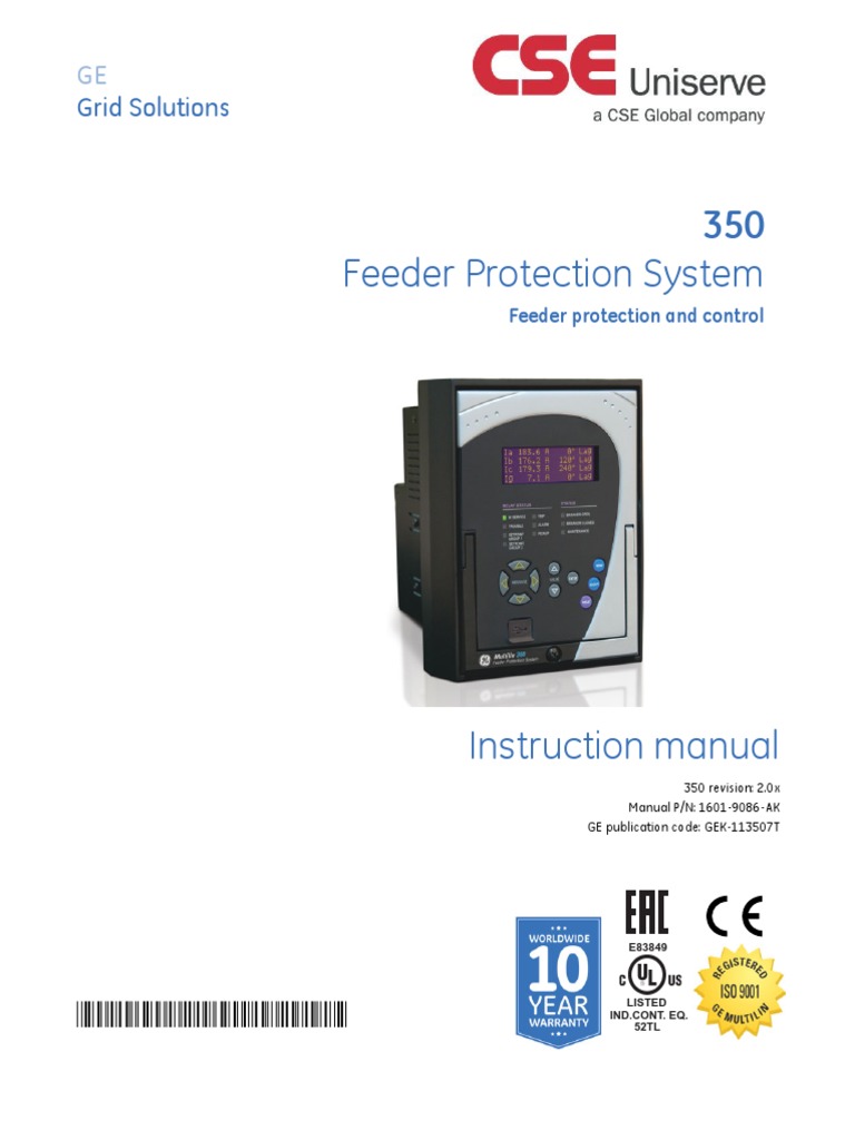 GE Multilin 350 Instruction Manual | PDF | Sampling (Signal Processing ...