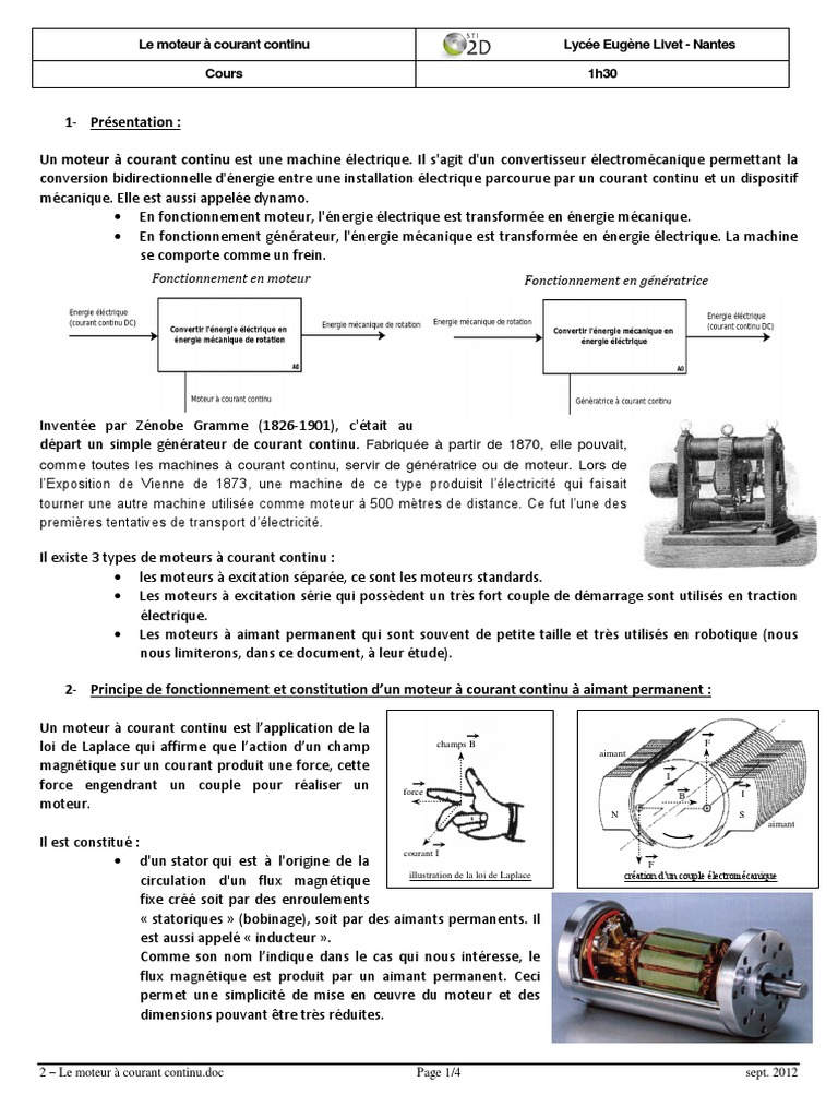 Cours Moteur CC | PDF | Composants électriques | Machine