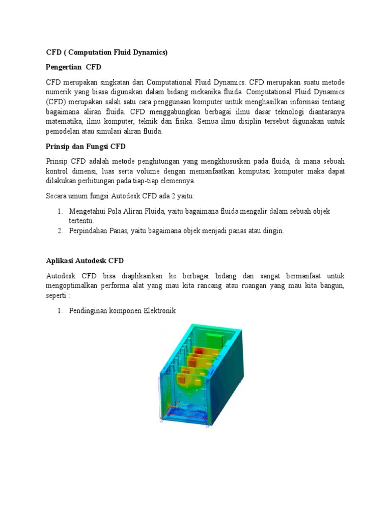 CFD (Computation Fluid Dynamics) Pengertian CFD | PDF