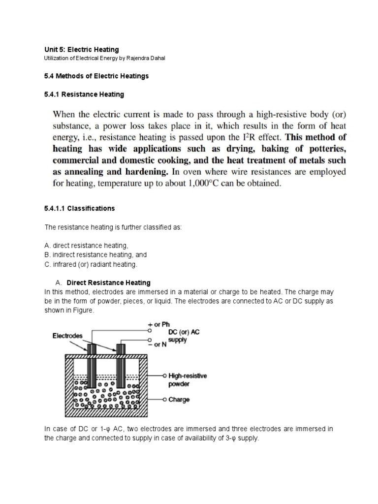 5.4 - Methods of Electric Heating | PDF | Heat Transfer | Incandescent ...