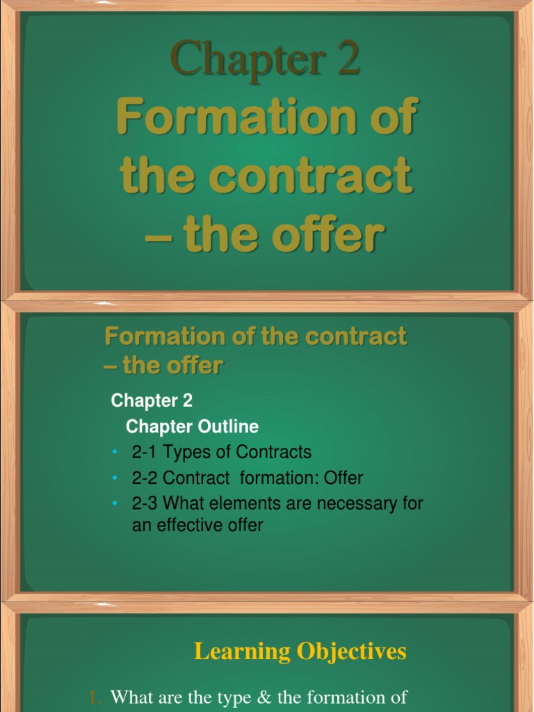 Formation of Contracts: Analyzing the Elements of an Effective Offer ...
