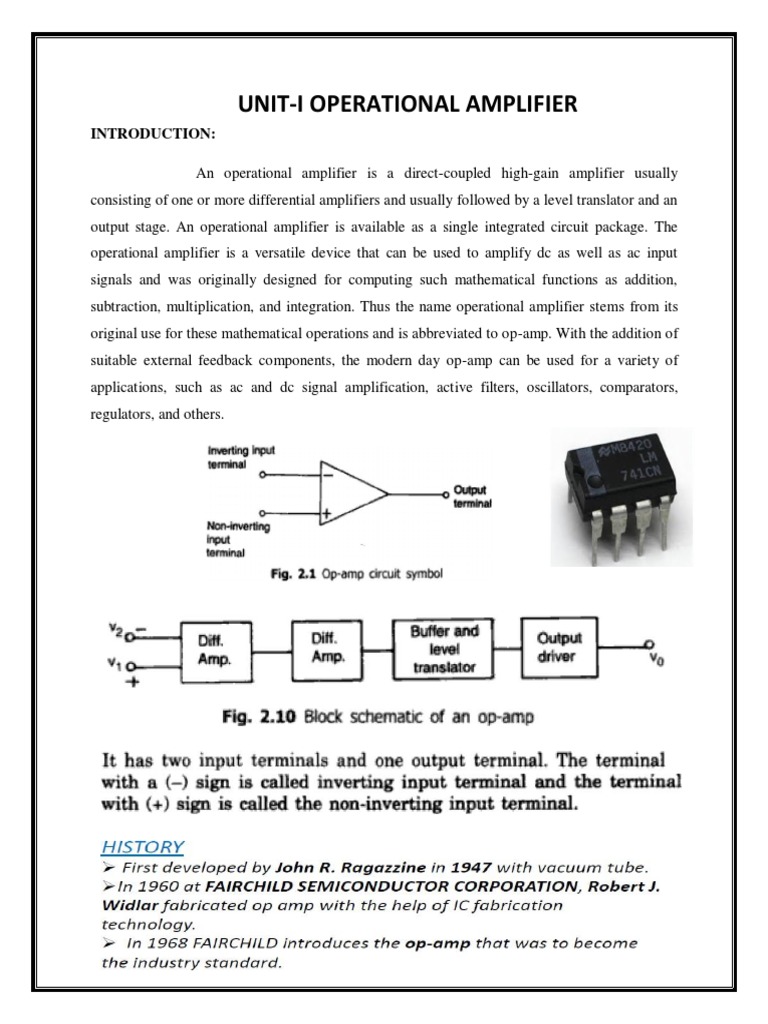 Introduction to Operational Amplifiers | PDF | Operational Amplifier | Amplifier