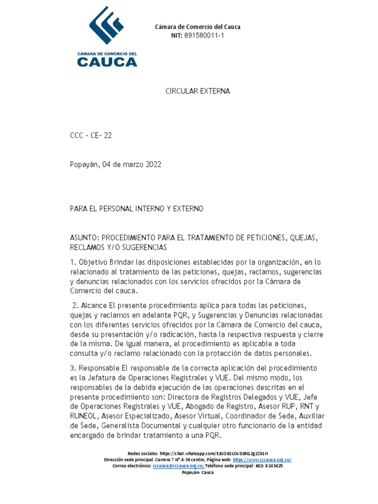 Circular Externa e Interna CCC | PDF | Red mundial | Internet y web