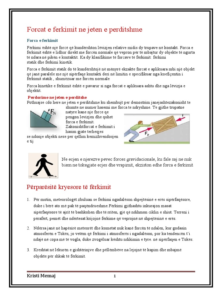Forcat e Ferkimit Ne Jeten e Perditshme | PDF