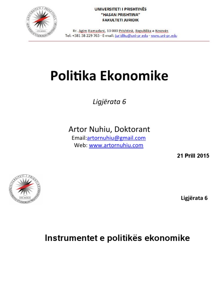 Politika Ekonomike Ligjerata-6 | PDF