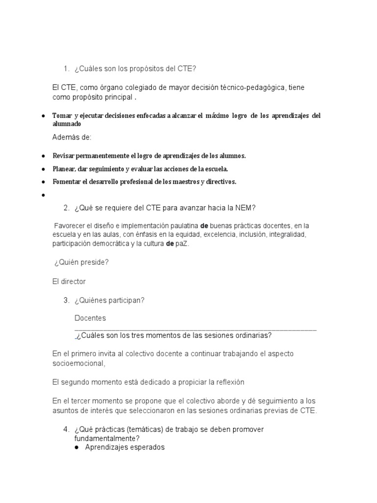 Propositos Del CTE | PDF