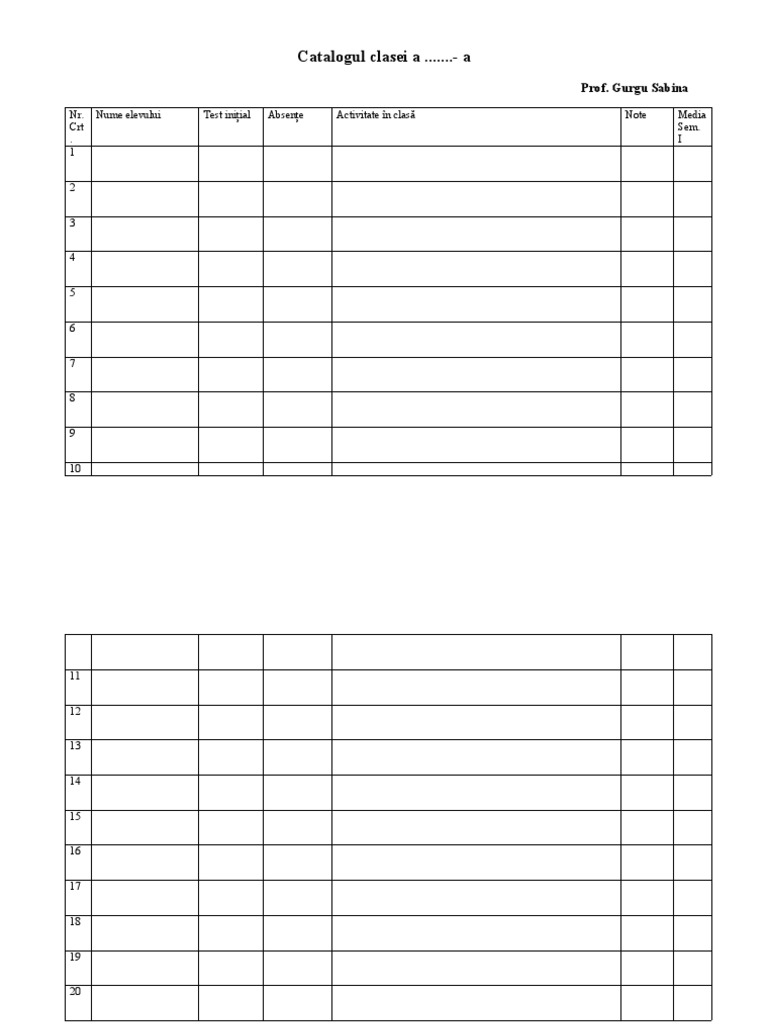 Catalogul Profesorului | PDF