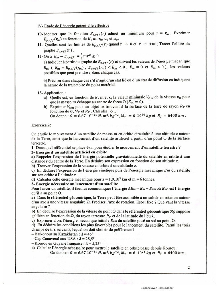 TD force centrale et Chang de ref avec corrigé | PDF