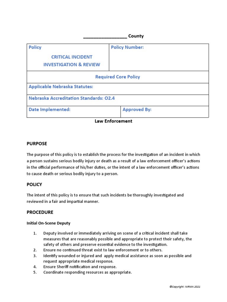 NIRMA (RCP) - Critical Incident Investigation and Review | PDF | Safety ...