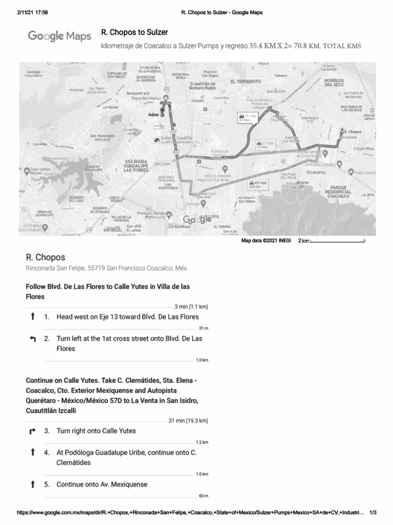Mapa Coacalco A Sulzer | PDF