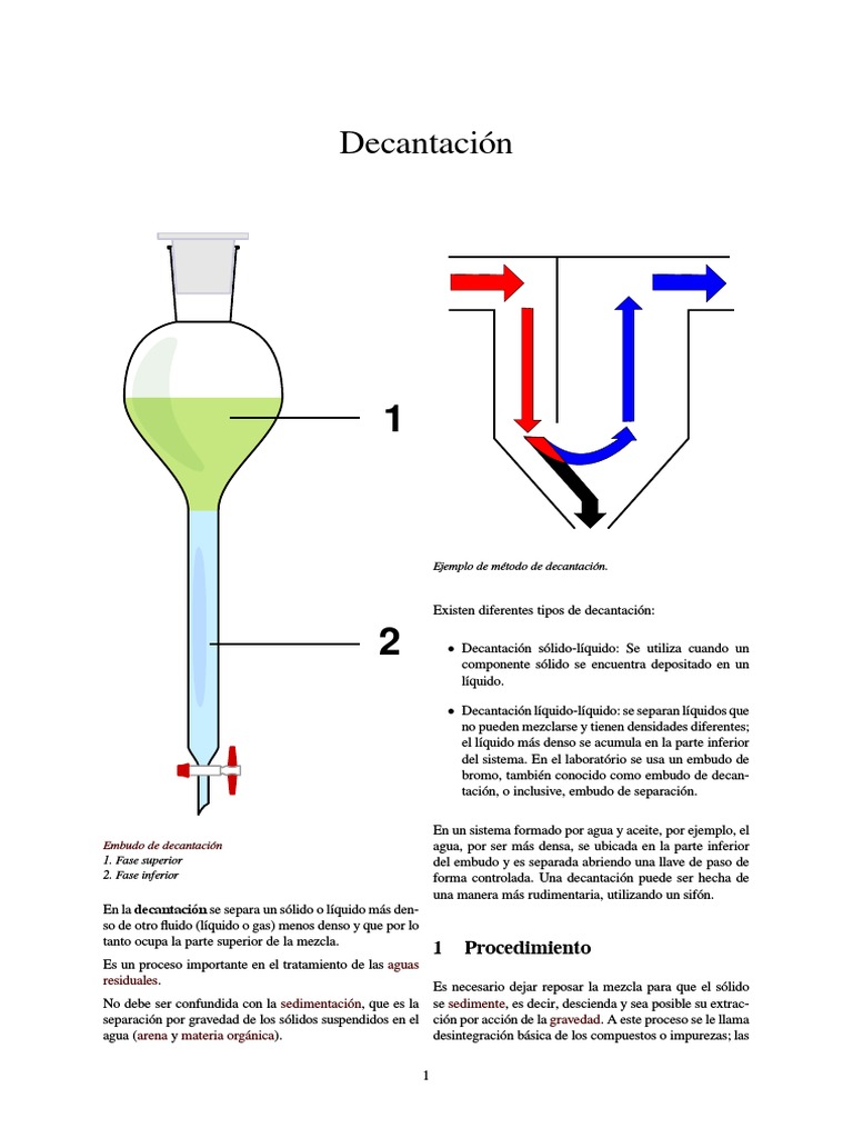 Decantación | PDF | Naturaleza | Ciencias fisicas