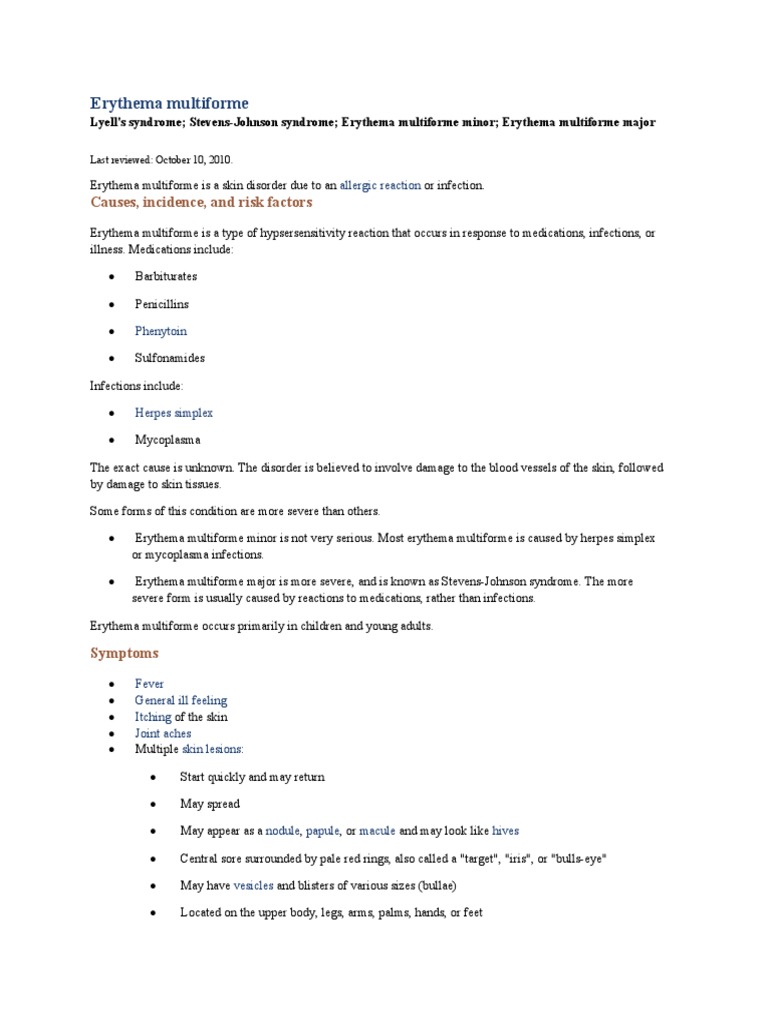 Erythema Multiforme | PDF | Dermatology | Clinical Medicine