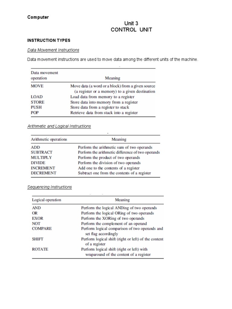 Unit 3 Control Unit: Computer Architecture | Download Free PDF | Central Processing Unit | Computing