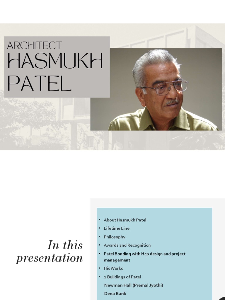 Hasmukh Patel: An Architectural Legacy | PDF | Buildings And Structures ...
