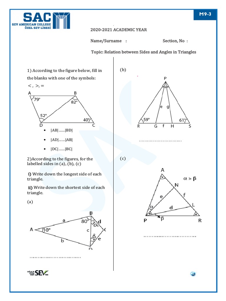 HW30 - Week 32 - Relation Between Sides and Angles in Triangles ...
