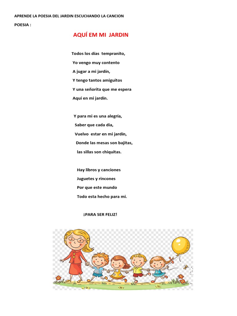 Aprende La Poesia Del Jardin Escuchando La Cancion | PDF
