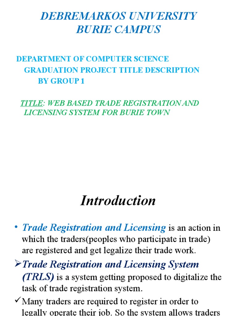 Trade Registration and Licensing System (TRLS) | PDF | Information | Databases
