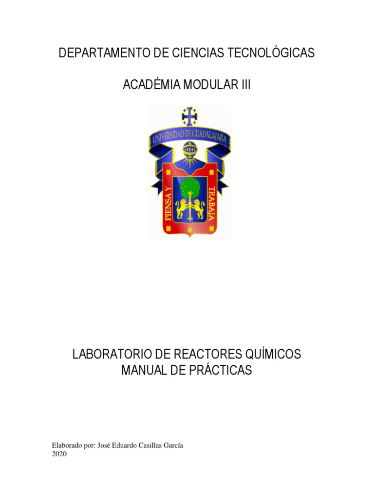 Manual de Laboratorio de Reactores Químicos | PDF | Reactor Quimico | Función (Matemáticas)