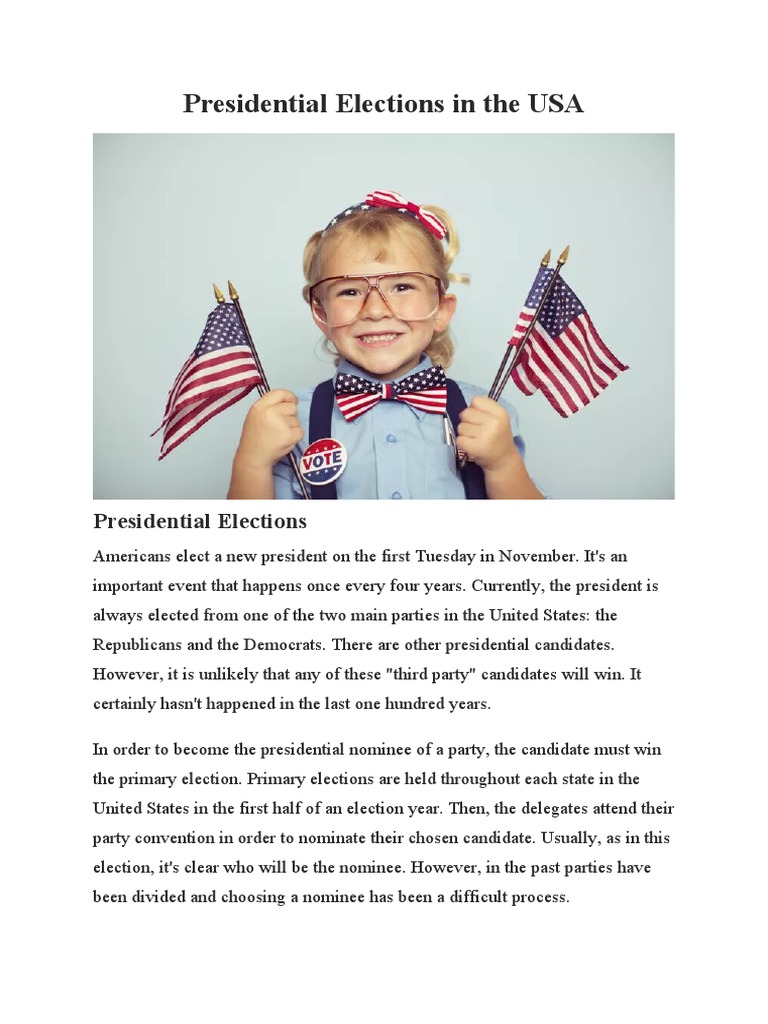 Presidential Elections in The USA | PDF | United States Presidential ...