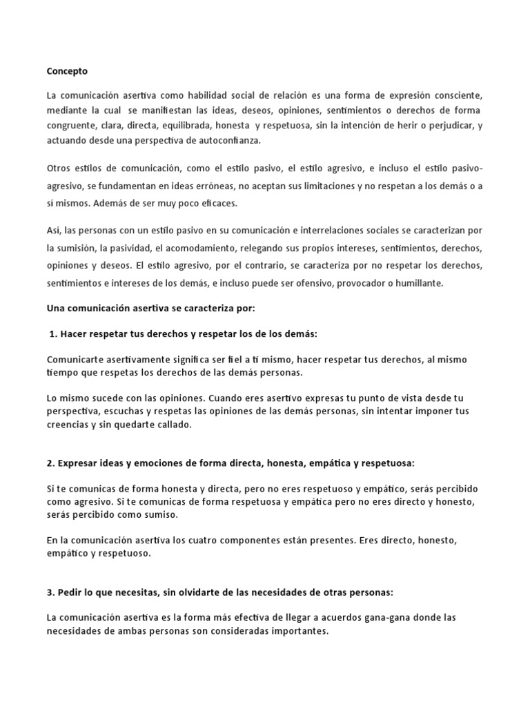 Comunicación Asertiva I | PDF | Comunicación | Comunicación no verbal