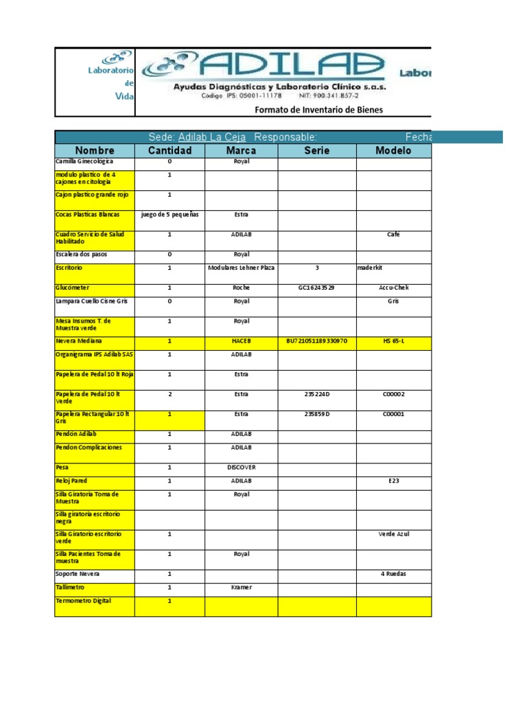 Ap-Ibs-Fr-39 Inventario Sedes Codificado | PDF | Diseño | Bienes manufacturados