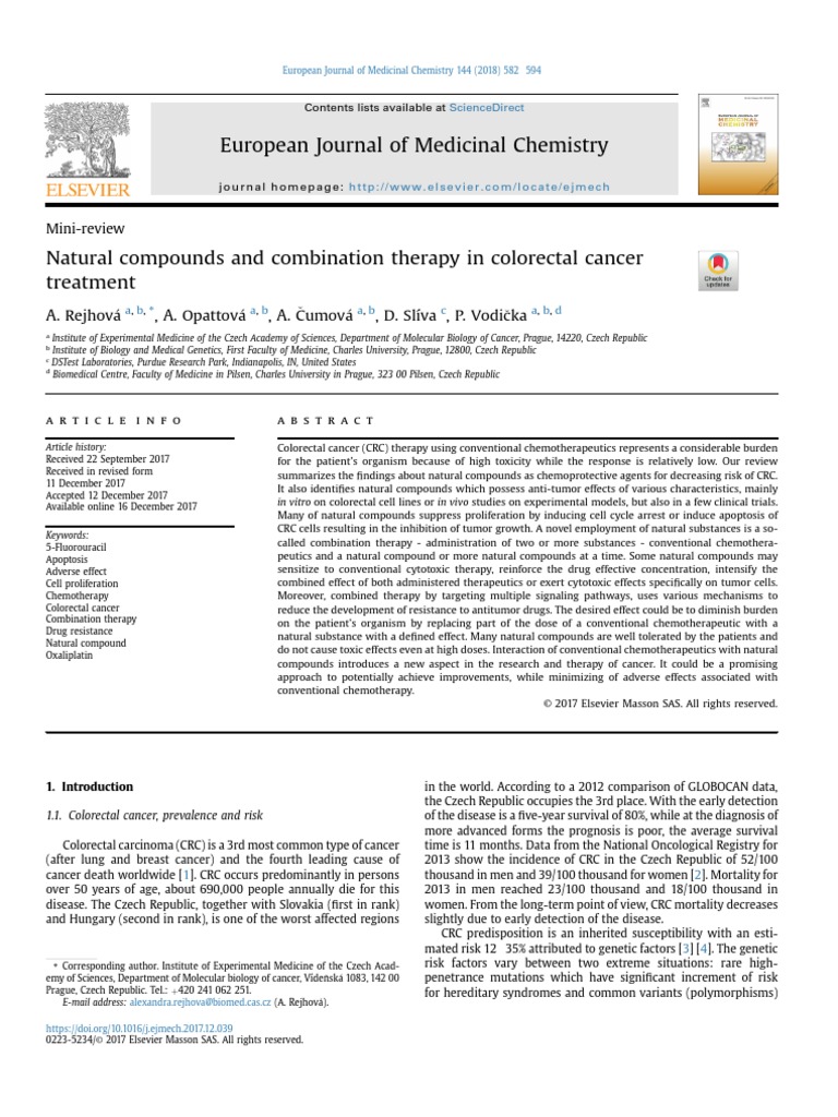 European Journal of Medicinal Chemistry: A. Rejhov A, A. Opattov A, A ...