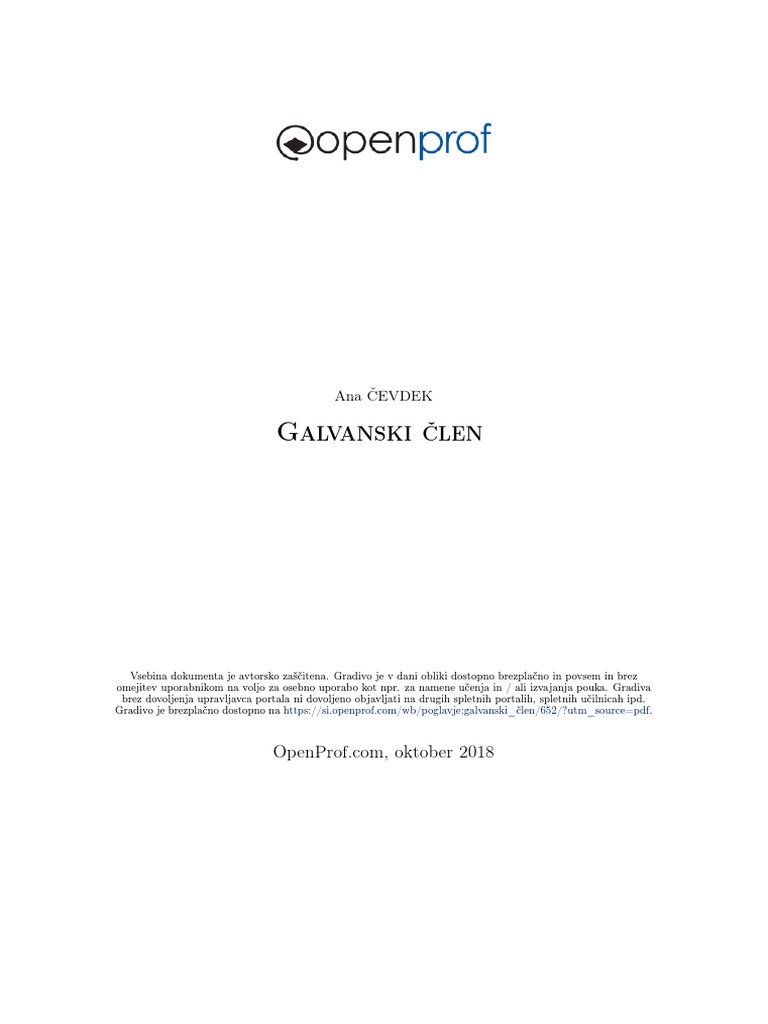 Galvanski-Člen - Iz Openprof | PDF