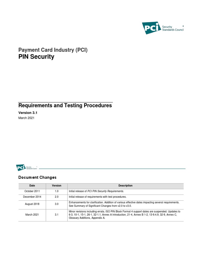 PCI PIN Security Requirements Testing v3 1 | PDF