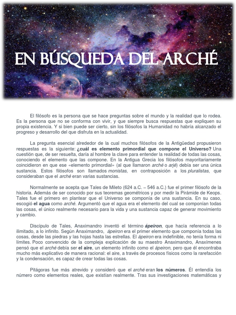 Lectura y Actividad Presocráticos | PDF | Metafísica | Teorías filosóficas