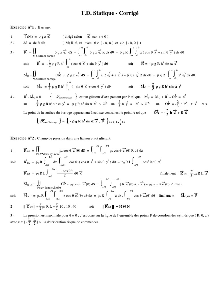 TD4 Statique Corrige | PDF | Gouverne | Machine