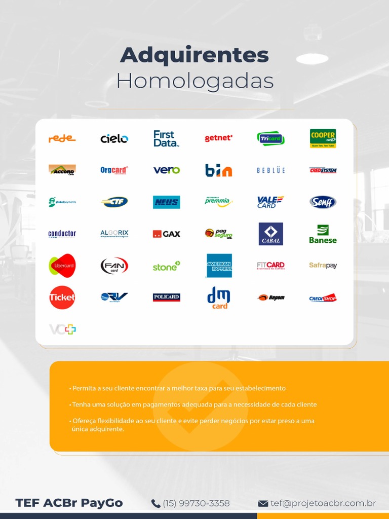 Adquirentes - TEF ACBr PayGo-6 | PDF