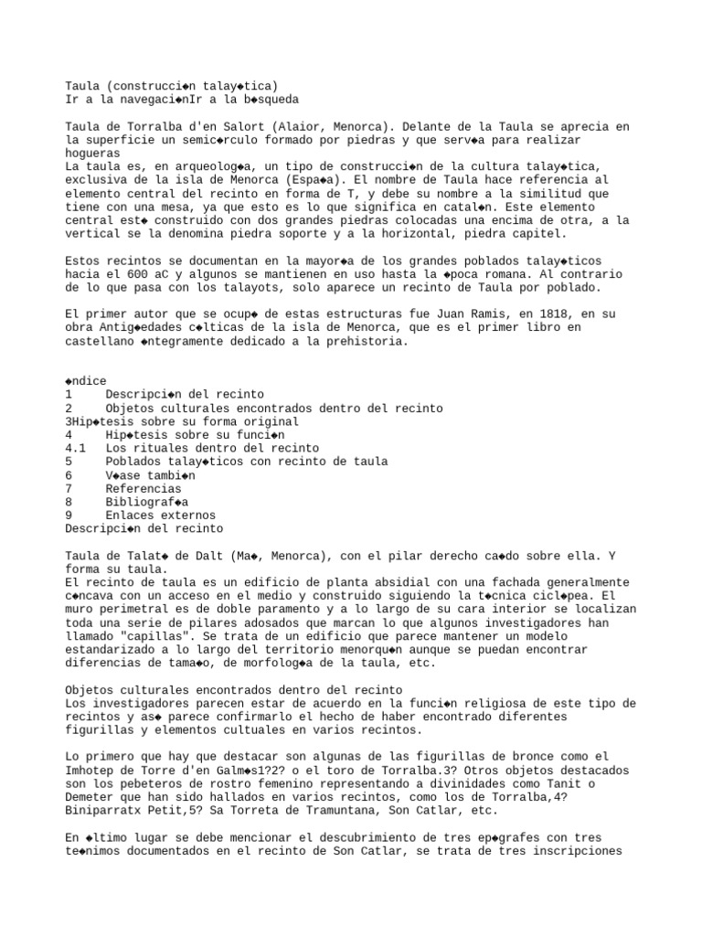 Taula | PDF | Edad de Hierro Europa | Arqueología Europea