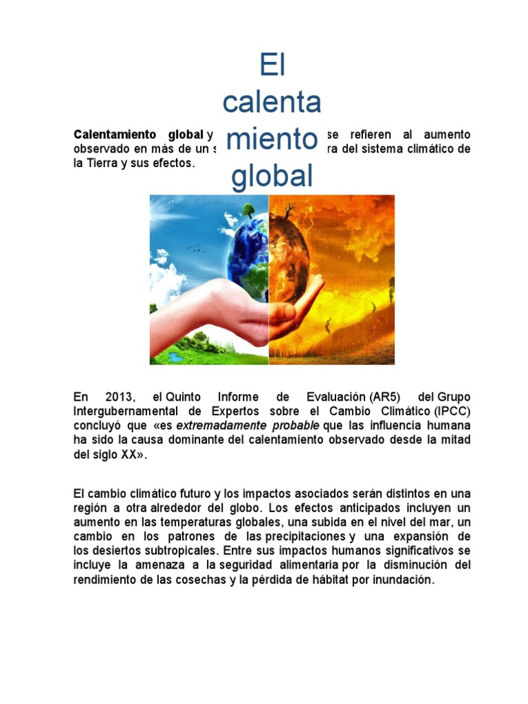 Calentamiento Global | PDF | Cambio climático | Aumento del nivel del mar