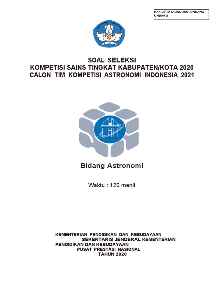 Soal KSN Astronomi 2020 | PDF