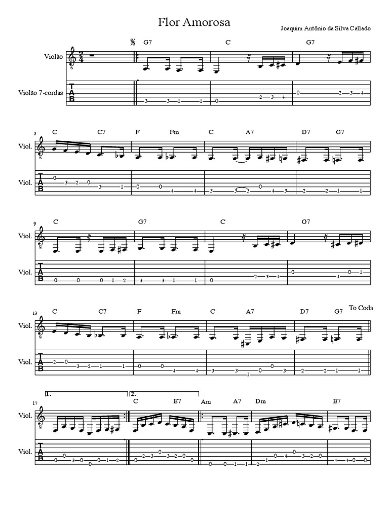 Flor Amorosa - Baixaria 7 Cordas | PDF