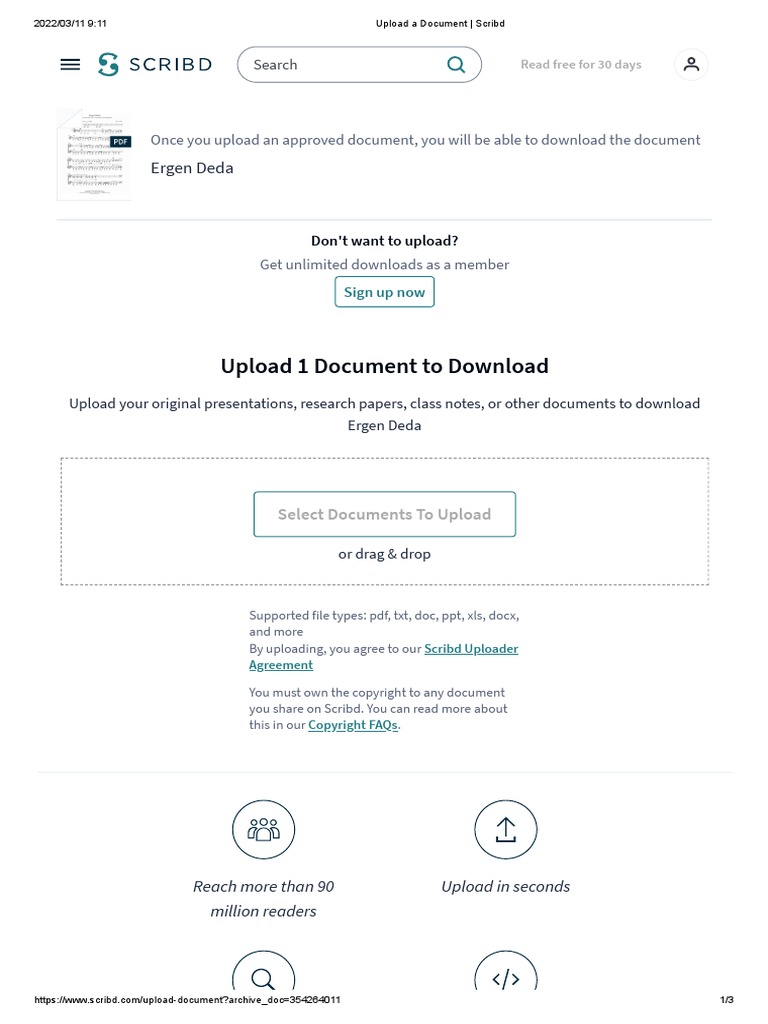 Upload 1 Document To Download: Ergen Deda | PDF | Scribd | Information Age