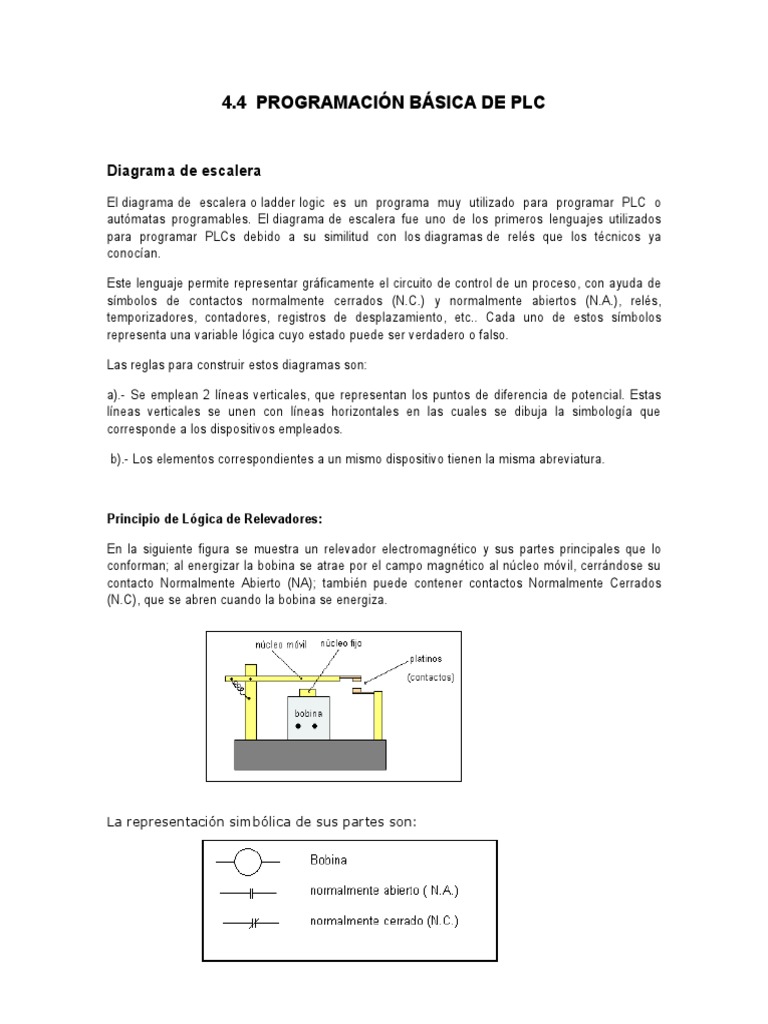 Programación Básica de PLC y Diagramas | PDF | Controlador lógico ...