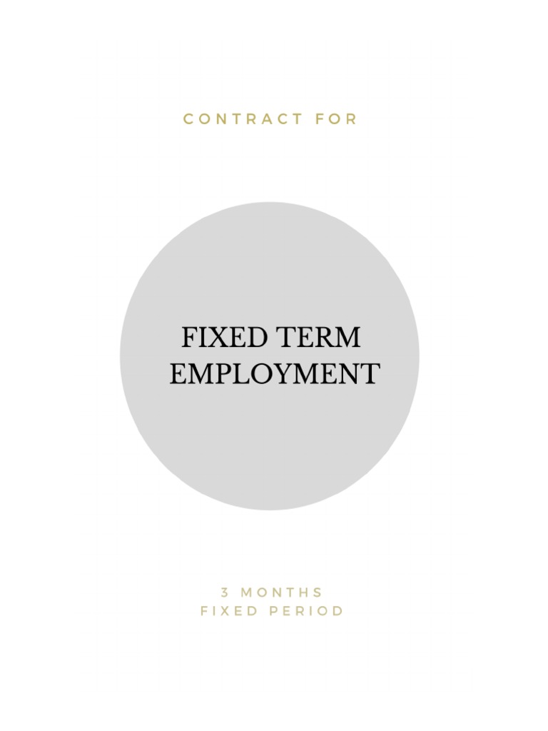 Contract: Fixed Term | PDF | Employment | Salary