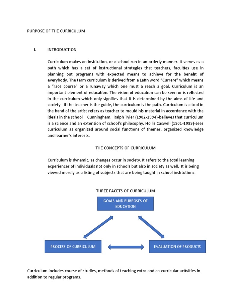 Purpose of The Curriculum | PDF | Curriculum | Teachers