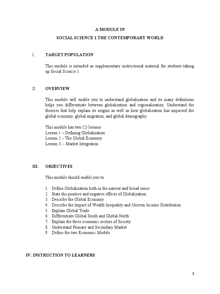 Understanding Globalization in Social Science | PDF | Discrimination ...