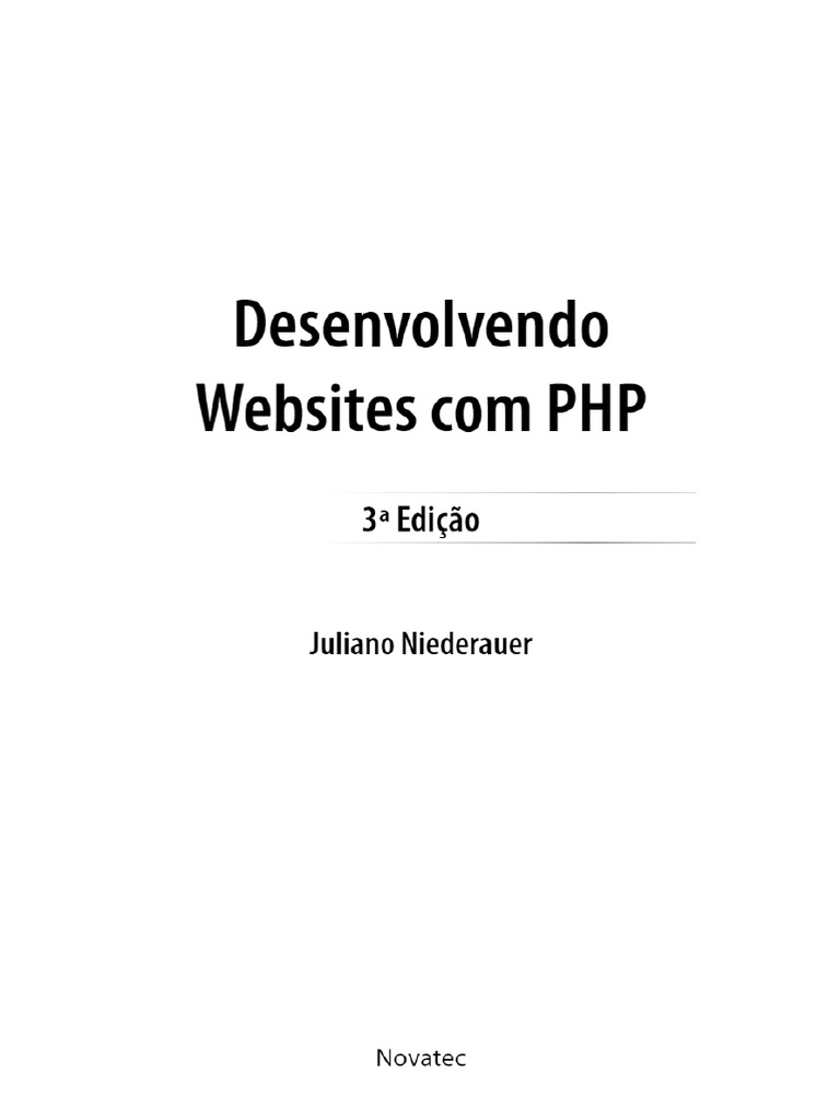 Desenvolvendo Websites Com PHP - PDF Download Grátis | PDF