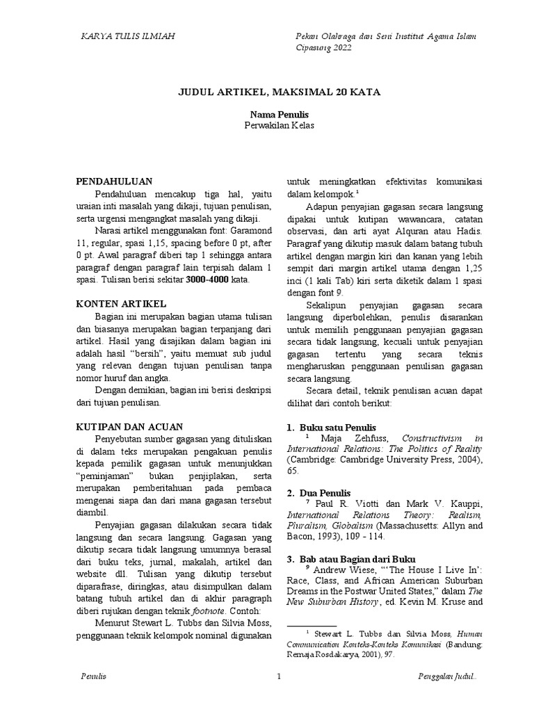 Template KTI Porseni | PDF