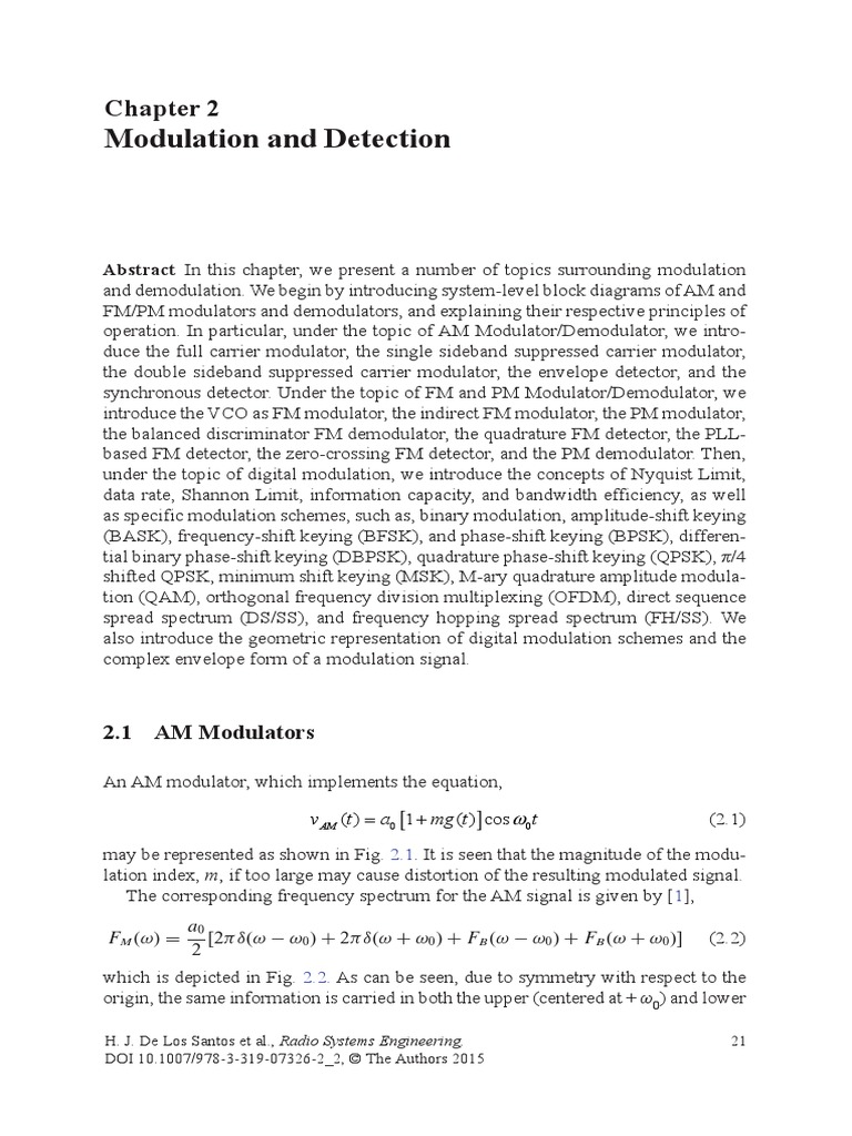 Modulation And Detection Pdf Detector Radio Frequency Modulation