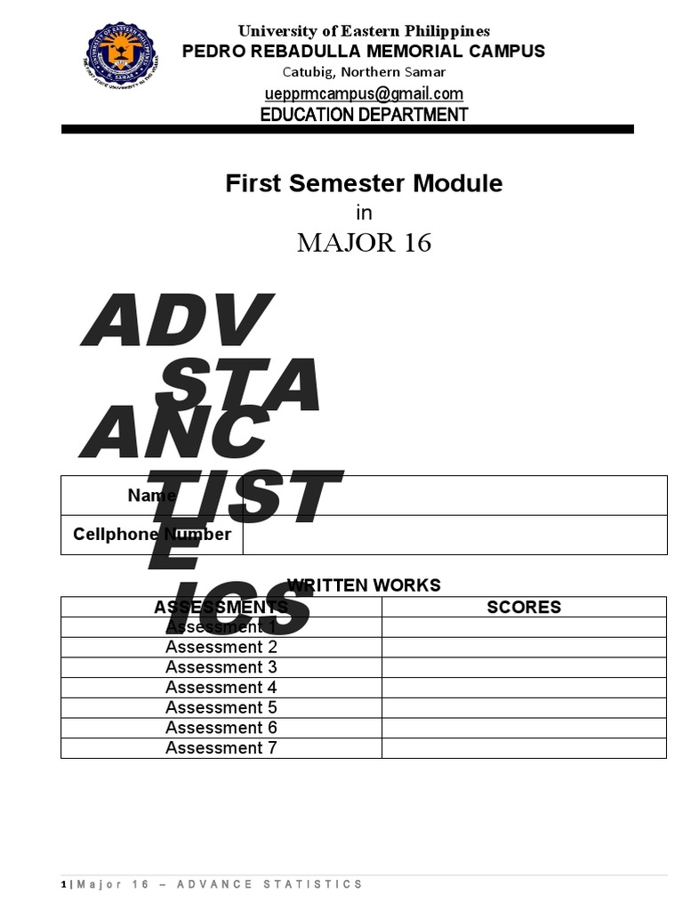 Advance Statistics Module | PDF | Chi Squared Test | Statistics