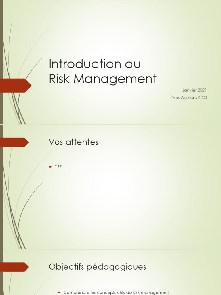 Introduction Au Risk Management - YAK | PDF | Gestion des risques | Risque
